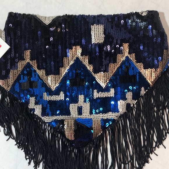 Nathalia Gaviria | Accessories | Sequence Fringe Bandana Headband ...